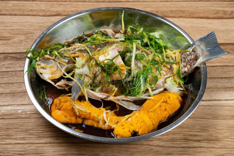 Home Cooked Fresh Steamed Whole Fish Stock Photo - Image of cooking ...