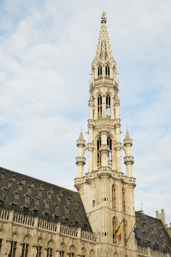 Medieval Town Hall in Brussels Stock Photo - Image of details ...