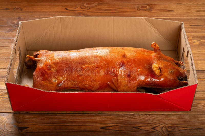 Angle View Roasted Whole Pig Horizontal Composition Stock Photo - Image ...