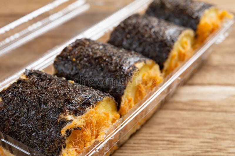 Angle View Seaweed Meat Floss Rolls Horizontal Composition Stock Photo ...