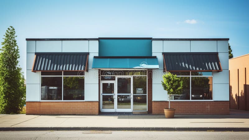 Angle View of a Small Business Building Exterior. Generative AI Stock ...