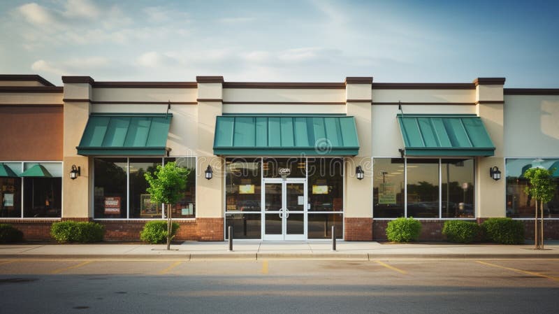 Angle View of a Small Business Building Exterior. Generative AI Stock ...