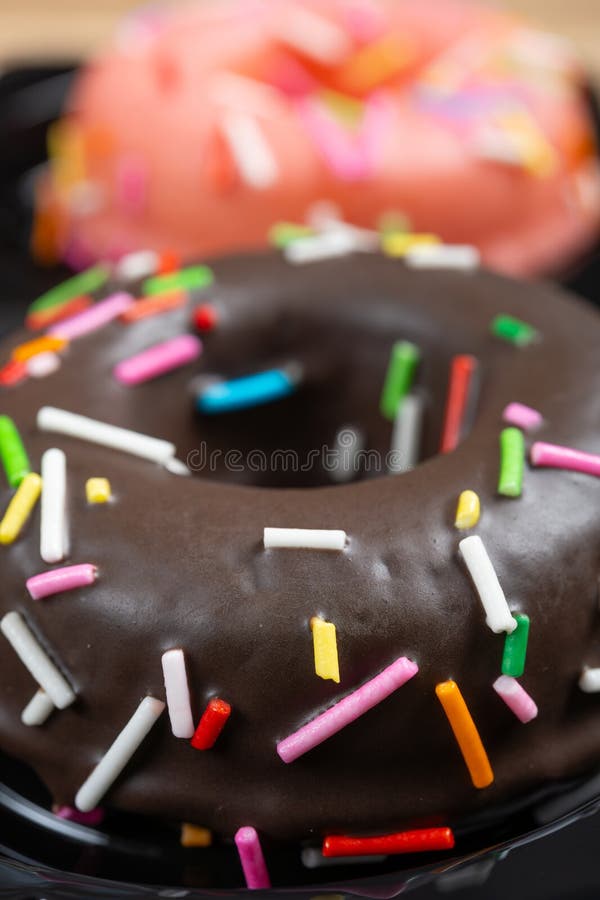Angle View Sweet Donuts Vertical Composition Stock Photo - Image of ...