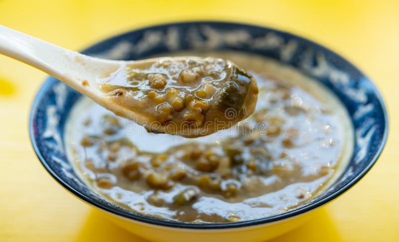 Syrup of Fresh Mung Bean Paste Syrup with Kelp and Orange Peel Stock ...