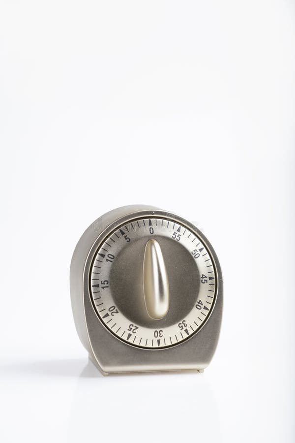 An Angle View of a Timer with the Dial at Zero on a White Background ...