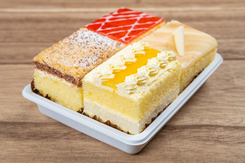 Angle View Various of Cakes Horizontal Composition Stock Image - Image ...