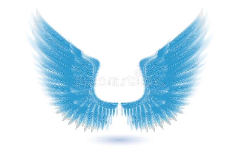 Realistic Fantasy White Angle Wings. 3D Render Stock Illustration ...