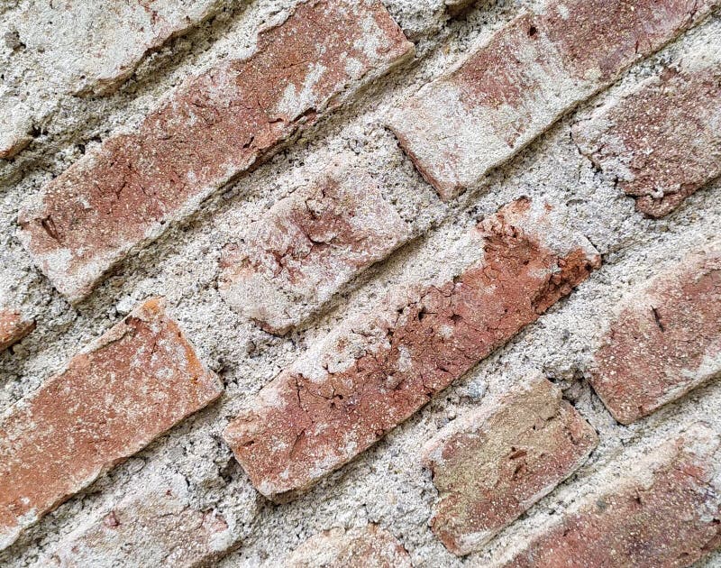 Angled Aging Brown Brick Blocks between Creeks of Concrete Stock Photo ...