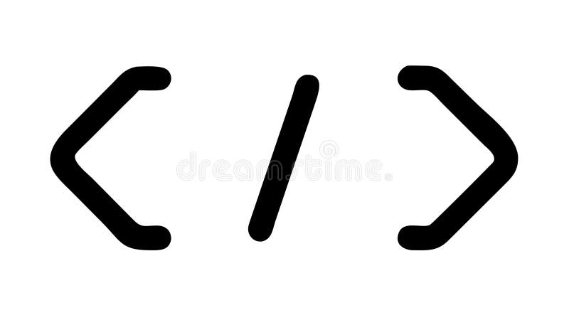 Angled Brackets Icon for Code Development or Tech, Vector Design Generative AI Stock Vector ...