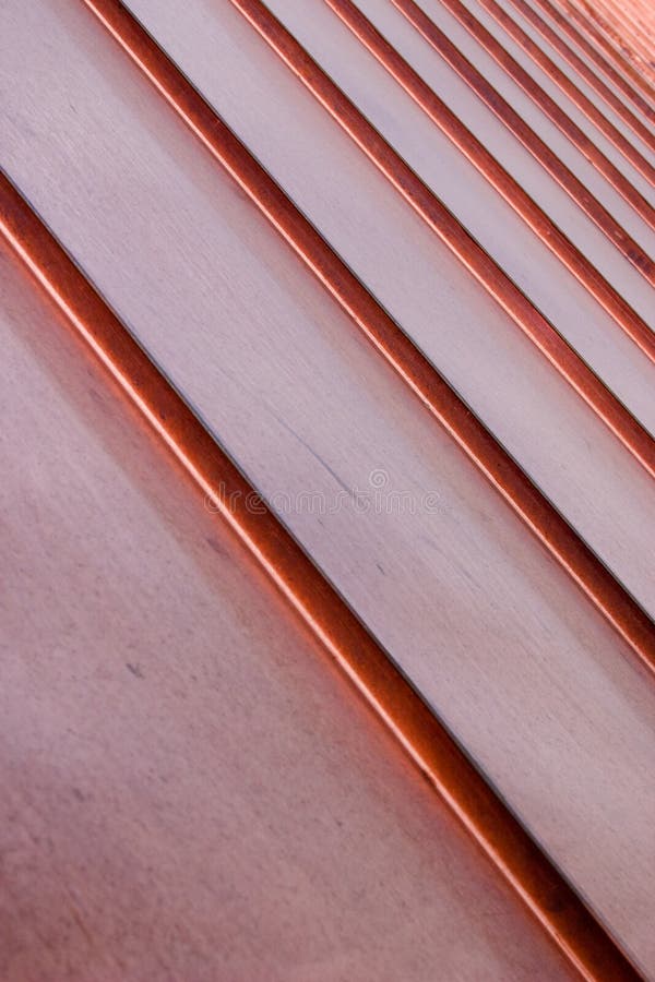 Angled Copper Slats stock photo. Image of construction - 10027198