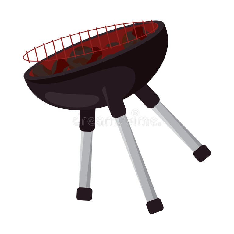 Angled Grill with Charcoal. Vector Stock Vector - Illustration of ...