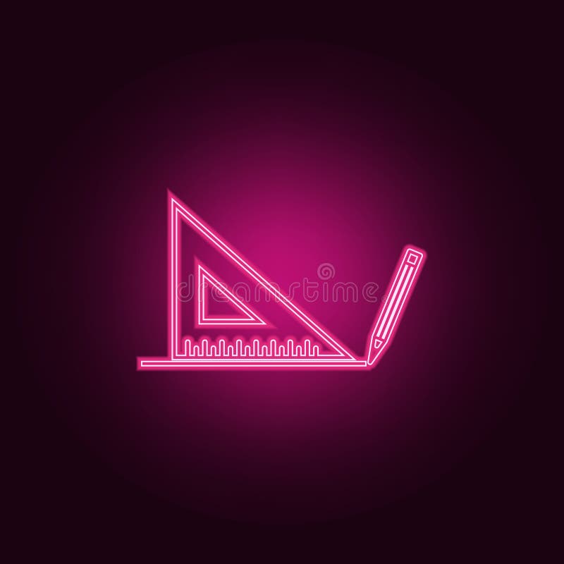 Angled Line with Pencil Icon. Elements of Measuring Elements in Neon ...