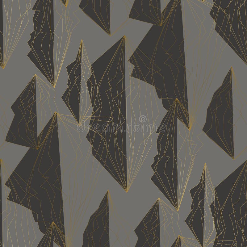 Angled Lines and Waves Seamless Pattern Stock Vector - Illustration of ...