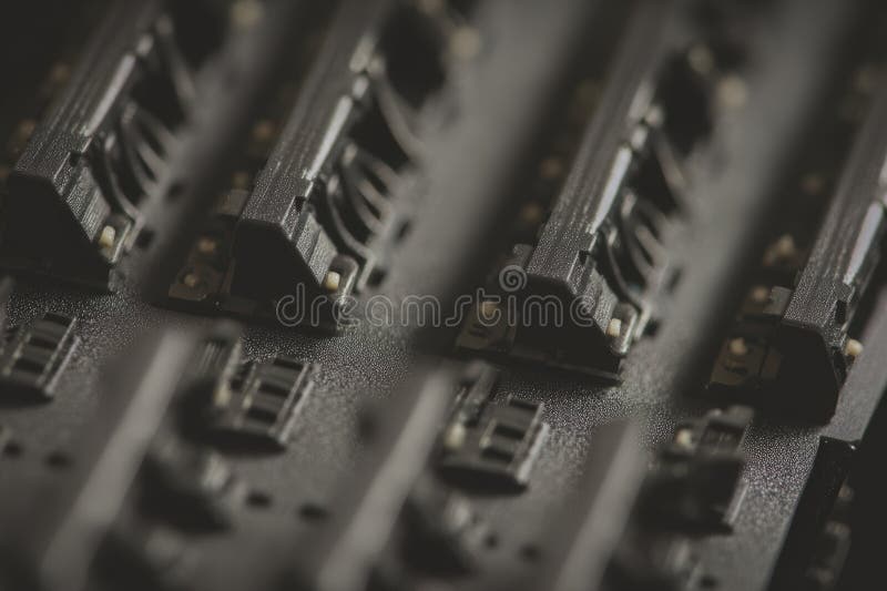 Angled Patch Panel Connectors Arranged in Close Proximity on a ...