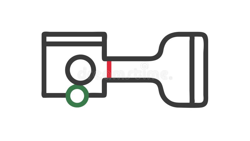 Angled Piston Outline Vector Graphic, Vector Design Generative AI Stock ...