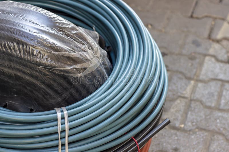 Angled Shot for Blue, Black and Orange Colored Cable Wires Stock Photo ...