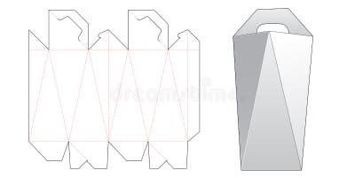 Angled Side Box with Handle Die Cut Template Design Stock Vector ...