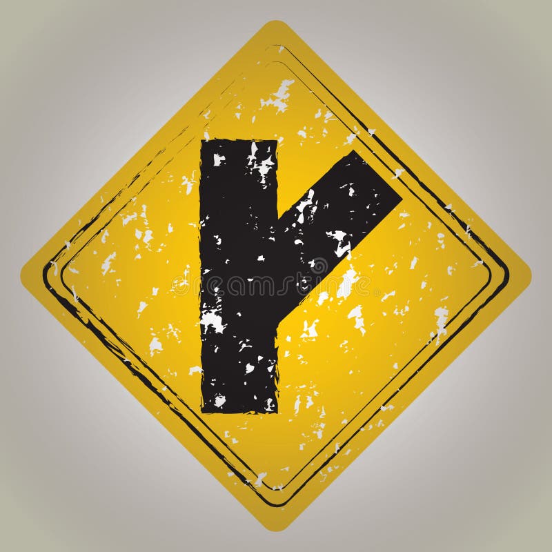 Angled Side Road Right Sign. Vector Illustration Decorative Design ...