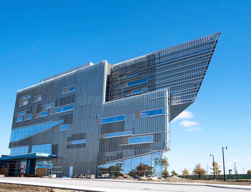 Angled Silhouette of New School Construction in Dayton, Ohio Stock ...