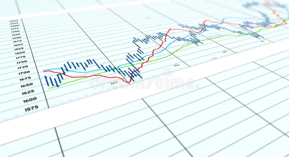 Angled spreadsheet graph stock illustration. Illustration of focus ...