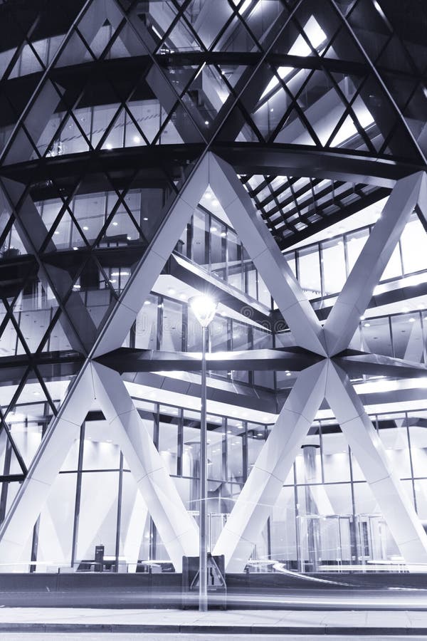 Angled structure at night stock photo. Image of metallic - 5381914