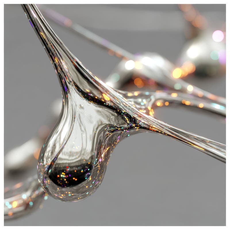 Angled View of a Complex, 3D Glass Fiber Structure Resembling Neural ...