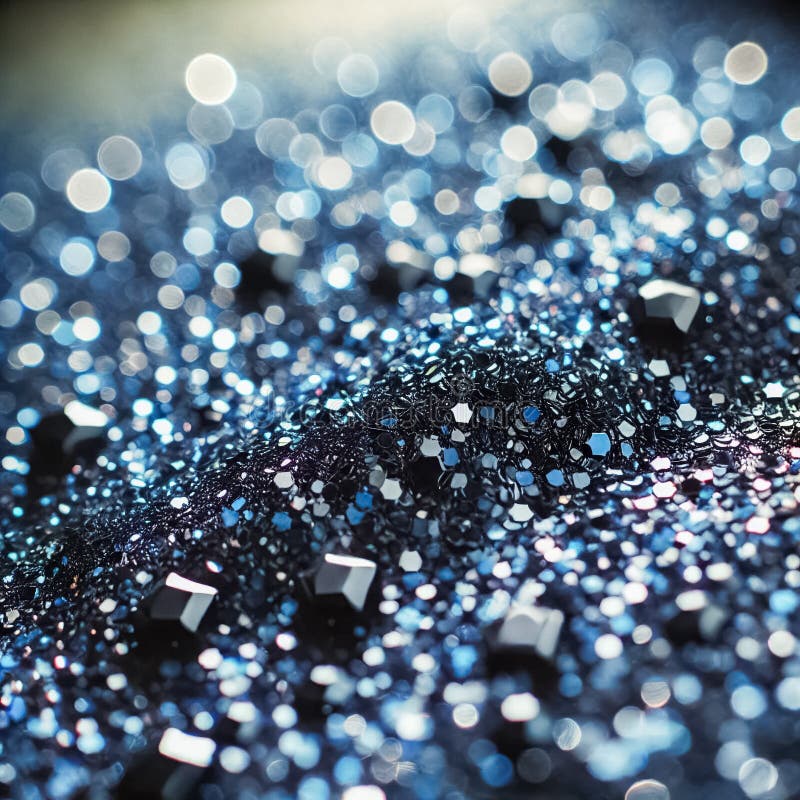 Angled View of Dark Blue Hexagonal Glitter on Surface Stock Image ...