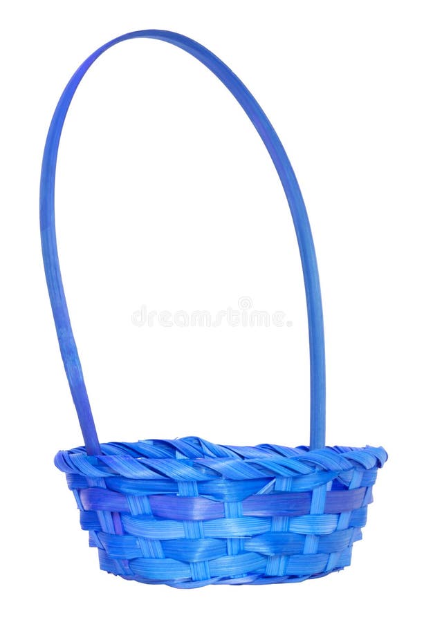 Angled View of an Empty Blue Easter Basket Stock Photo - Image of copy ...