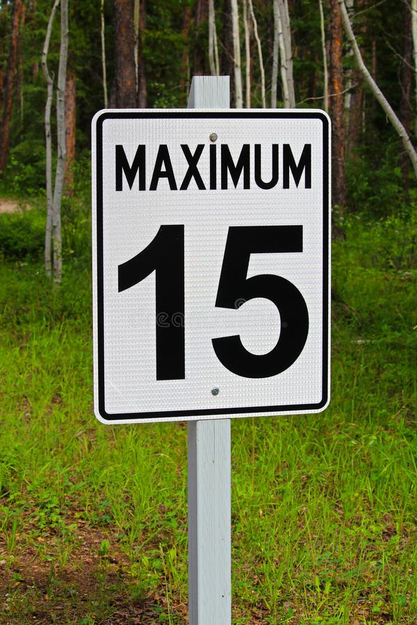 An Angled View of a Maximum 15 Speed Limit Sign Stock Image - Image of ...
