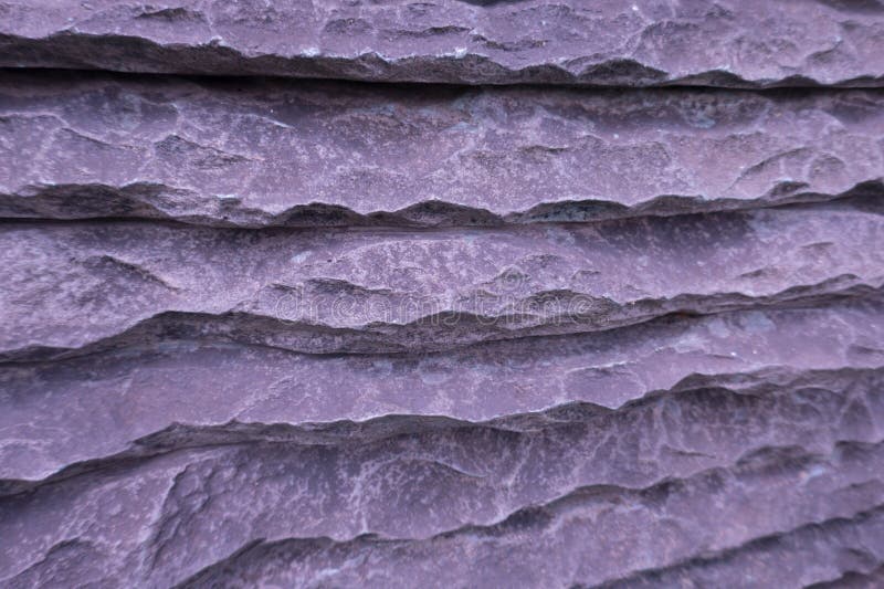 Angled View of Purple Stone Slabs Wall Stock Photo - Image of stacked ...