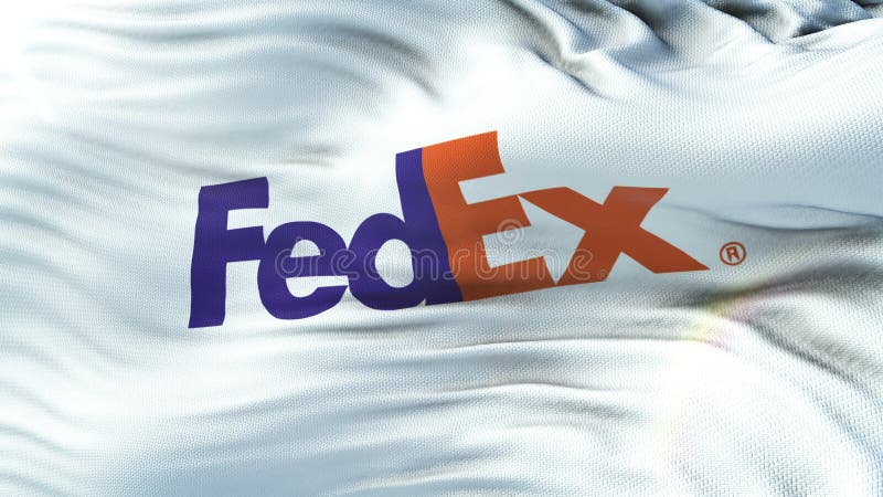 Fedex Flag Loop - 3D Illustrate Realistic Flag Stock Video - Video of ...