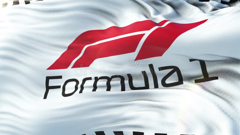 Formula 1 Flag Waving on Sun. Seamless Loop with Highly Detailed Fabric ...