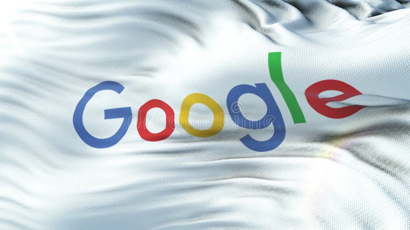 Google Flag Waving on Sun. Seamless Loop with Highly Detailed Fabric ...
