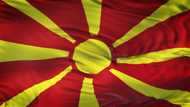 MACEDONIA Realistic Waving Flag Background Stock Illustration ...