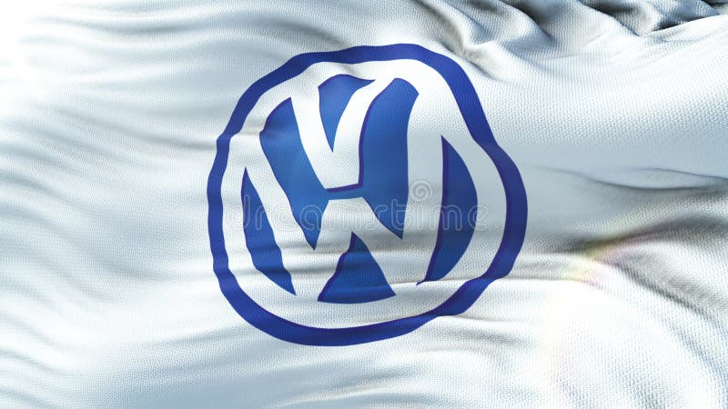 Volkswagen Flag Waving on Sun. Seamless Loop with Highly Detailed ...