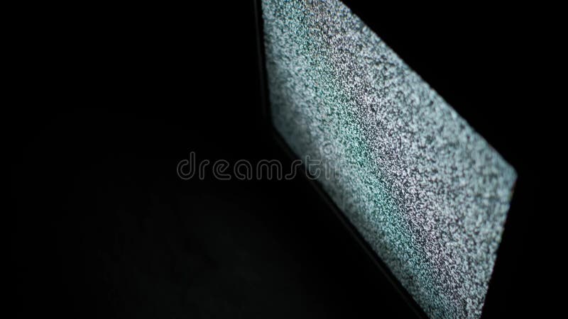 Angled View of TV Screen Displaying Analog Static Noise Stock Video ...