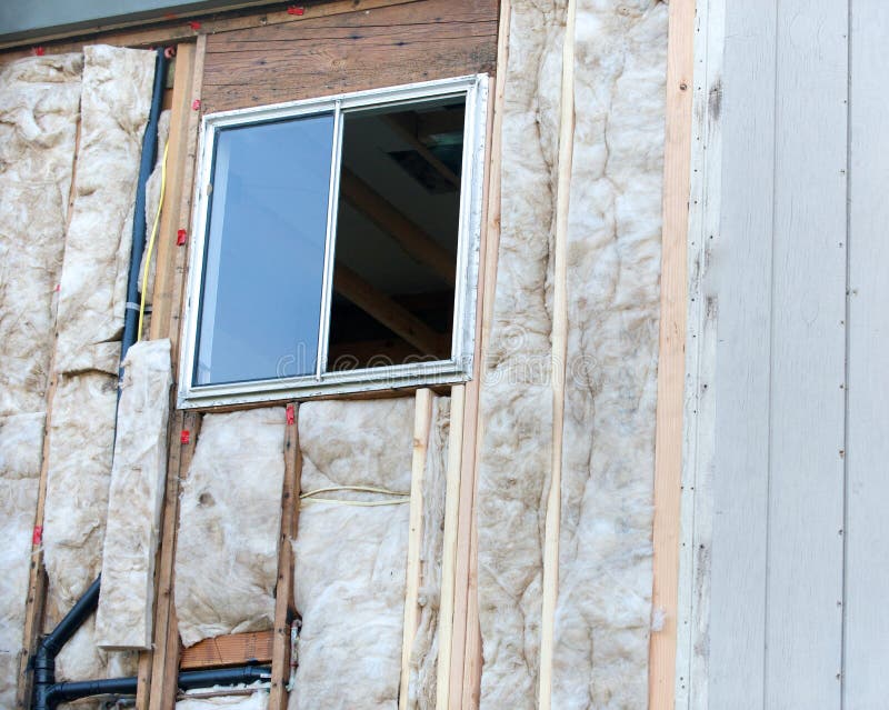 Angled View of a Window Under Construction, Empty Space Right with ...