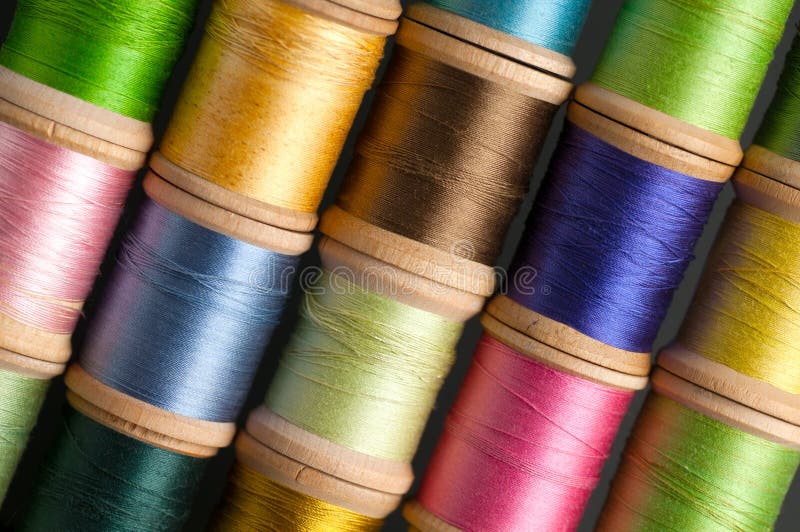 Angled Vintage Thread Spools Stock Image - Image of housework, multiple ...