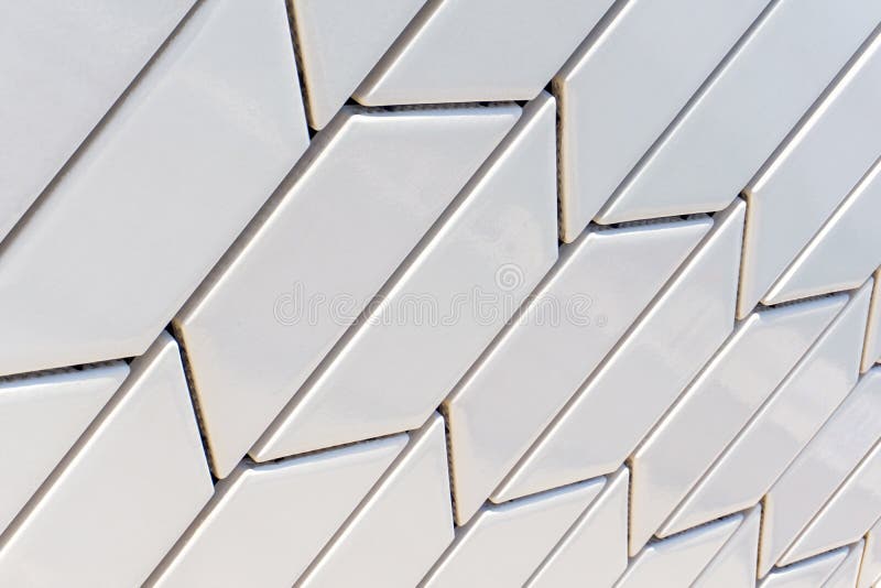 Angled White Tile Pattern Perspective Close Up Stock Photo - Image of ...
