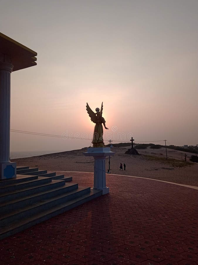 Anglel in a Shadow Look or Sunset Look of an Angel Stock Image - Image ...