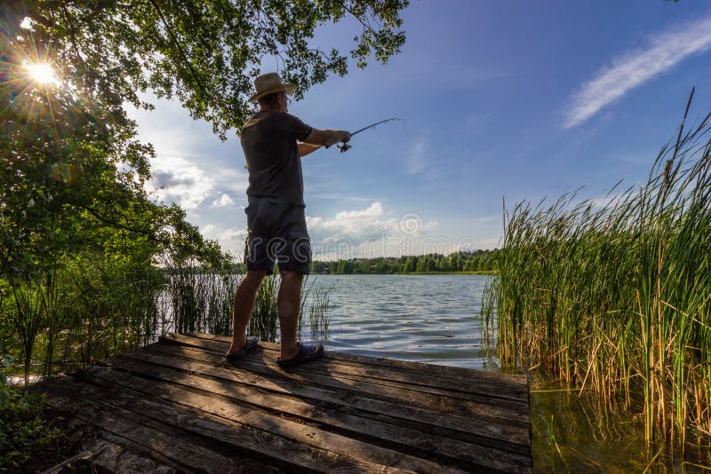 Angler stock photo. Image of recreation, reed, alone - 150726886