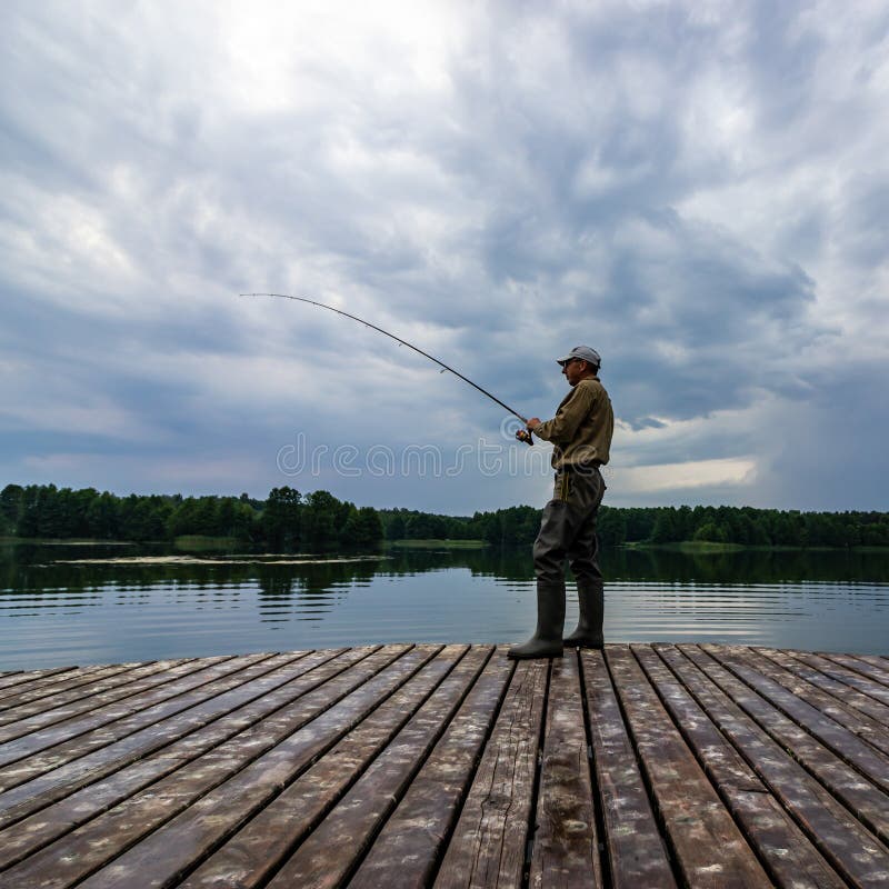 Spin fishing stock photo. Image of reel, twilight, angling - 185049828