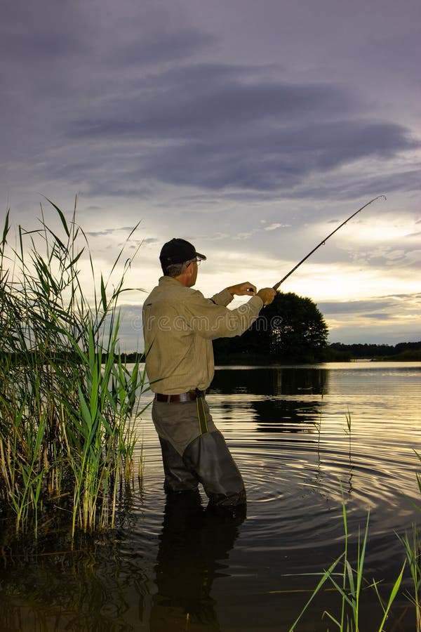 Angler stock image. Image of clouds, fisherman, freshwater - 152592929