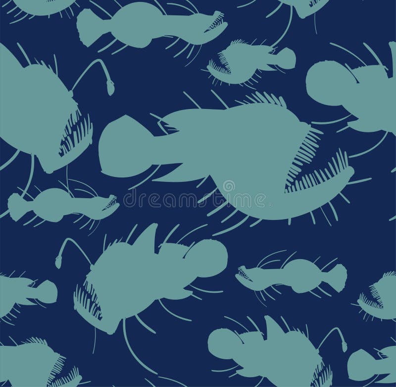 Deep Sea Anglerfish Seamless Pattern Stock Illustrations – 58 Deep Sea ...