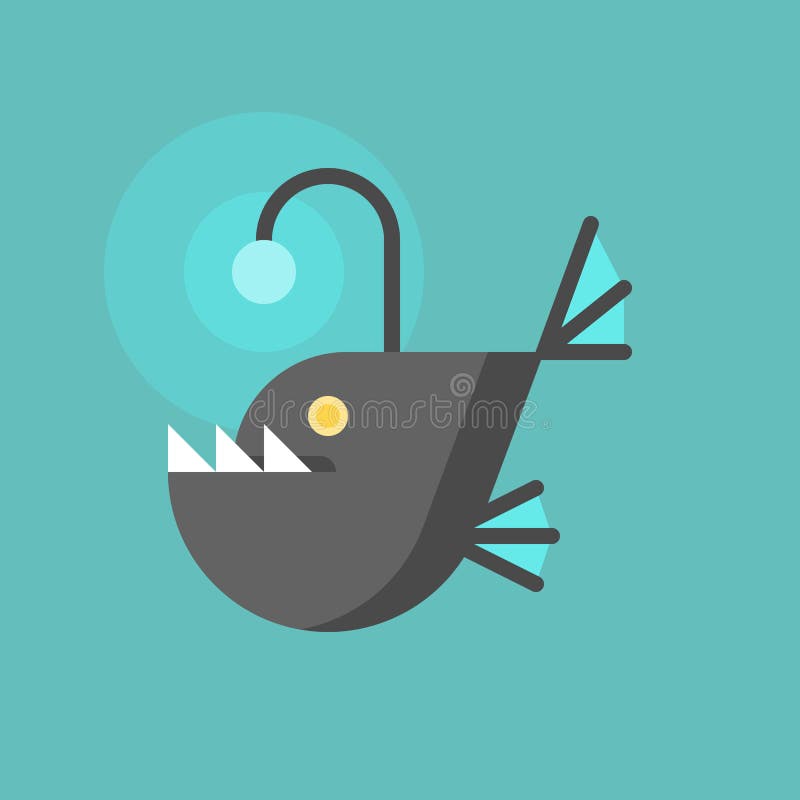 Angler fish icon stock vector. Illustration of fish - 110604820