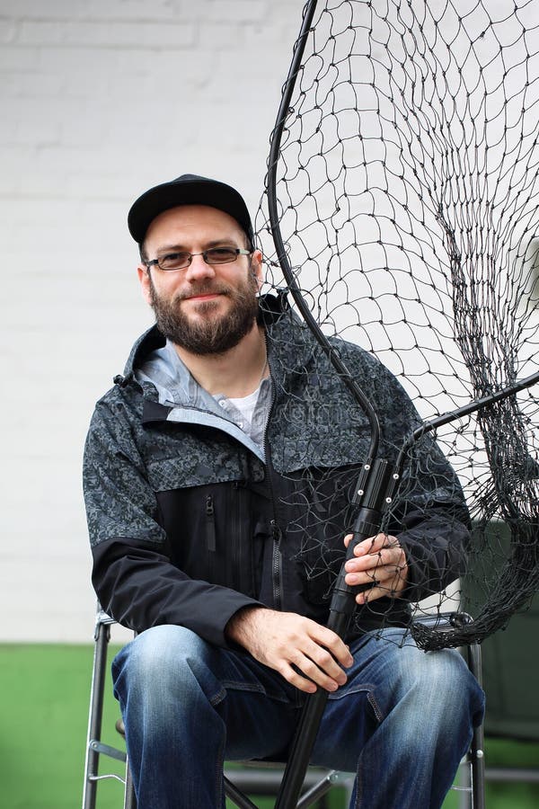 Angler. stock image. Image of catch, smile, fish, camping - 92646101