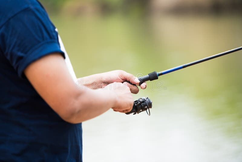 Angler Man Fishing stock photo. Image of fishhook, coast - 35159448