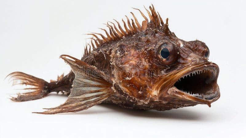 Anglerfish Displays Its Unique Morphology with Sharp Teeth and ...