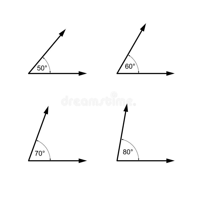 Angles in Degrees , Geometry Math Signs Symbols Stock Vector ...