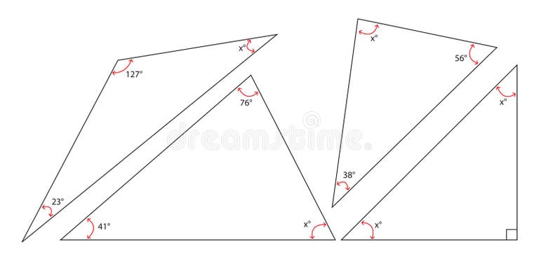Angles Sum of a Triangle stock vector. Illustration of math - 17712147